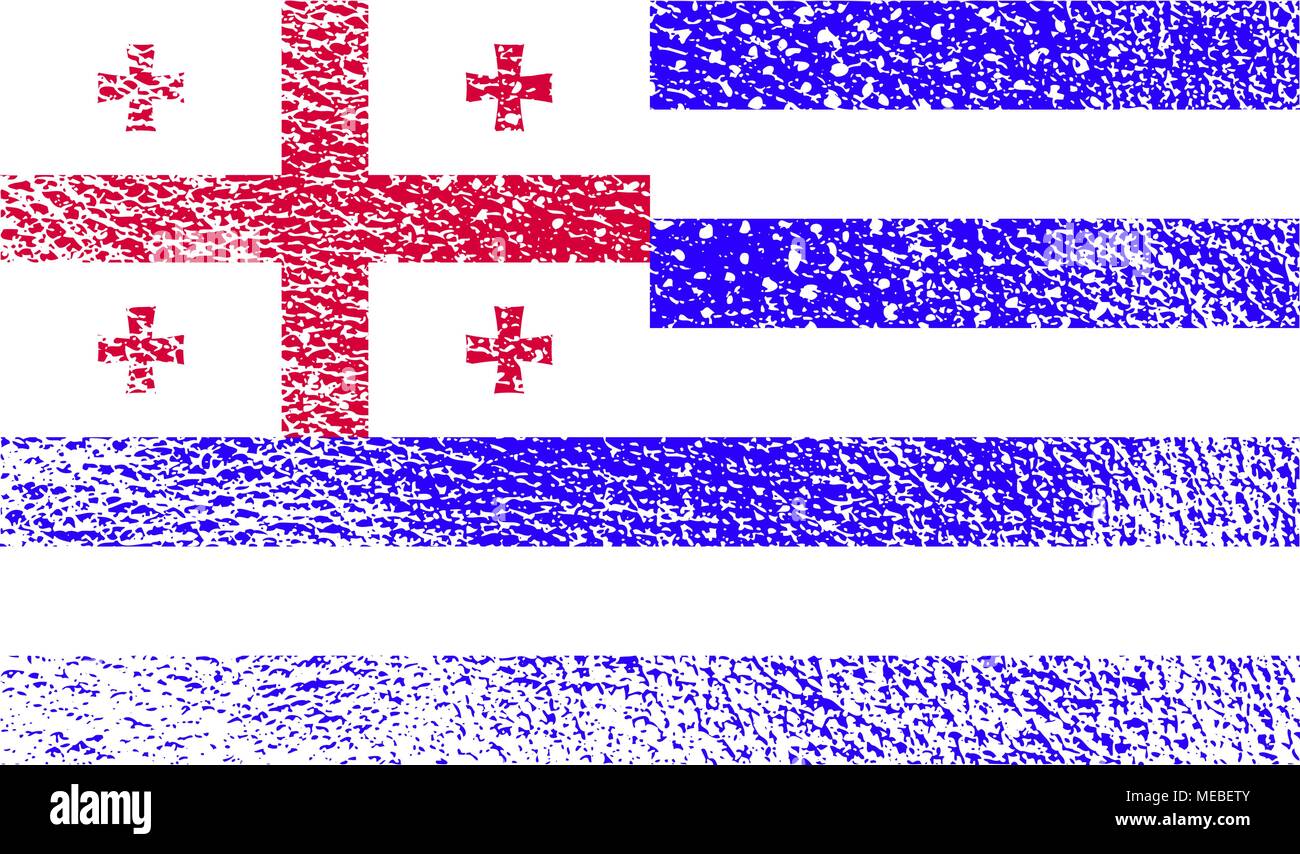 Flag of Ajaria with old texture. Vector illustration Stock Vector Image ...
