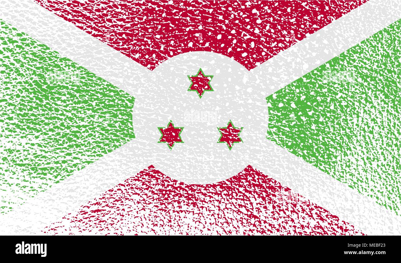 Flag of Burundi with old texture. Vector illustration Stock Vector ...