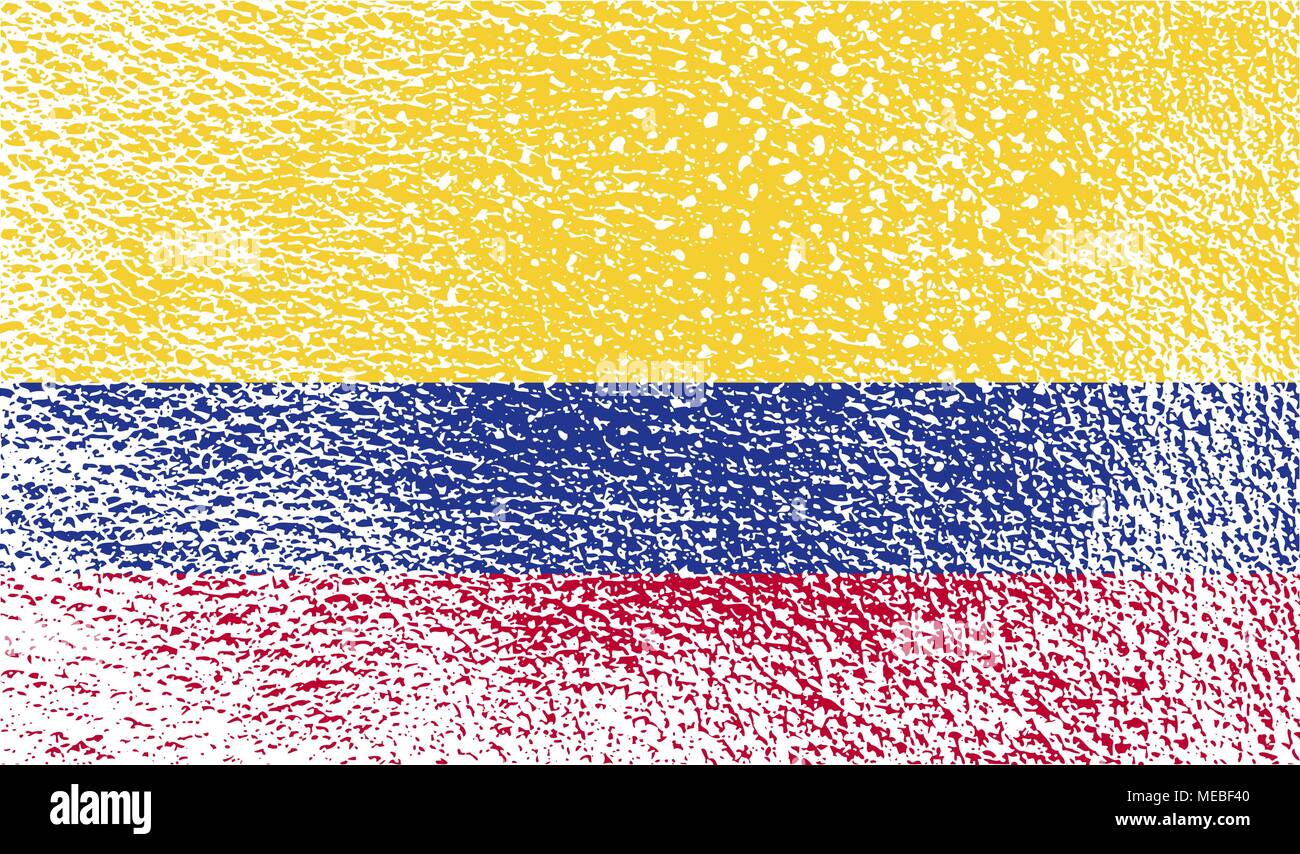 Flag of Colombia with old texture. Vector illustration Stock Vector ...