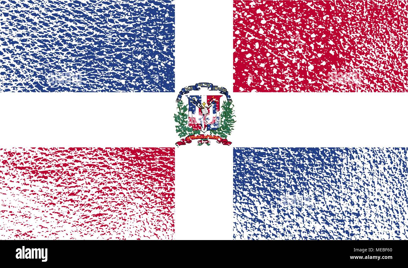 Flag of Dominican Republic with old texture. Vector illustration Stock ...
