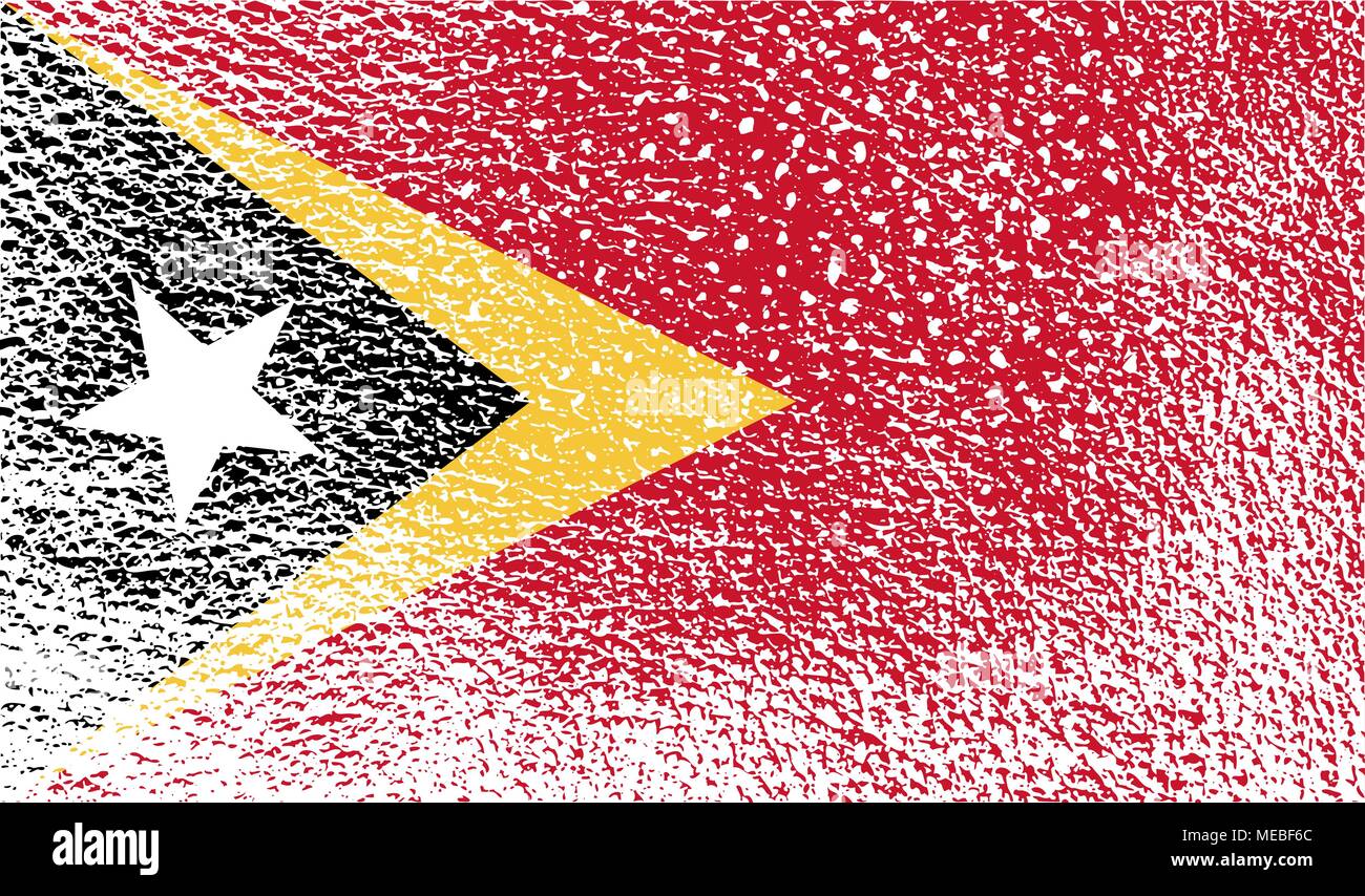 Flag of East Timor with old texture. Vector illustration Stock Vector ...