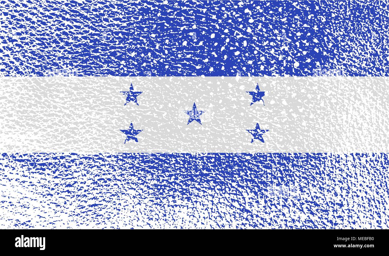 Flag of Honduras with old texture. Vector illustration Stock Vector ...