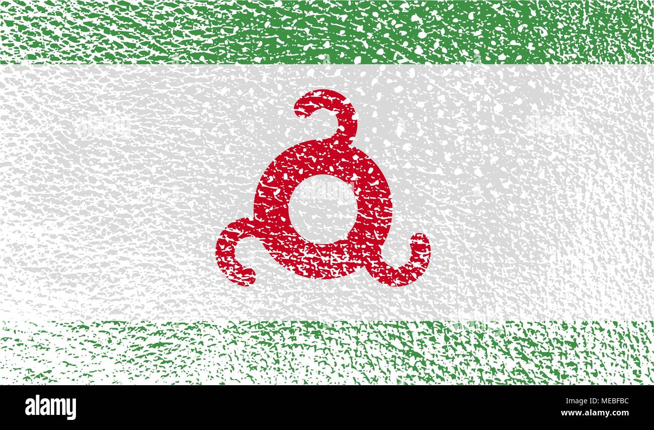 Flag of Ingushetia with old texture. Vector illustration Stock Vector ...