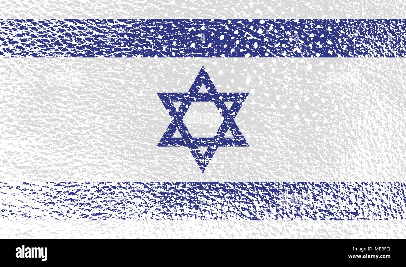 Flag of Israe with old texture. Vector illustration Stock Vector Image ...