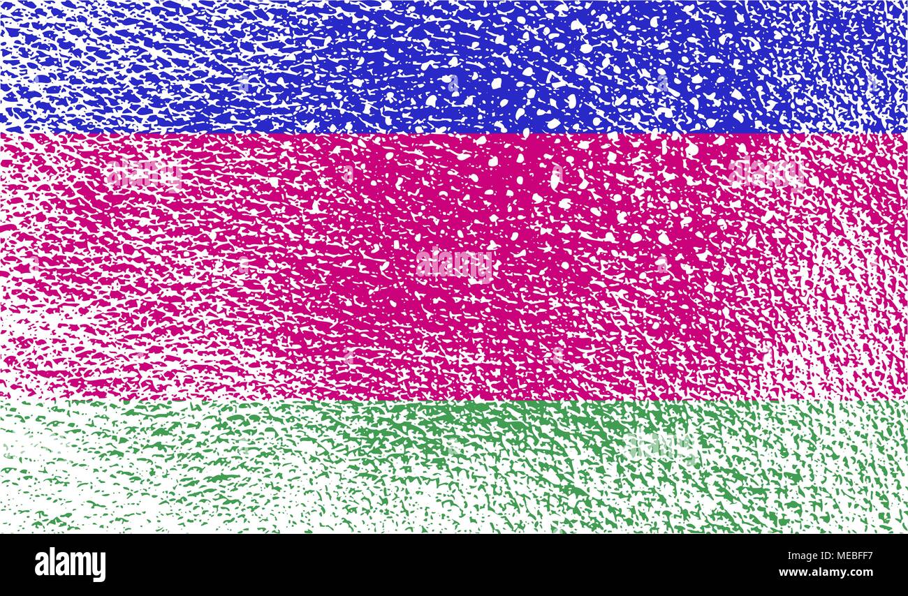 Flag of Kuban Peoples Republic with old texture. Vector illustration ...