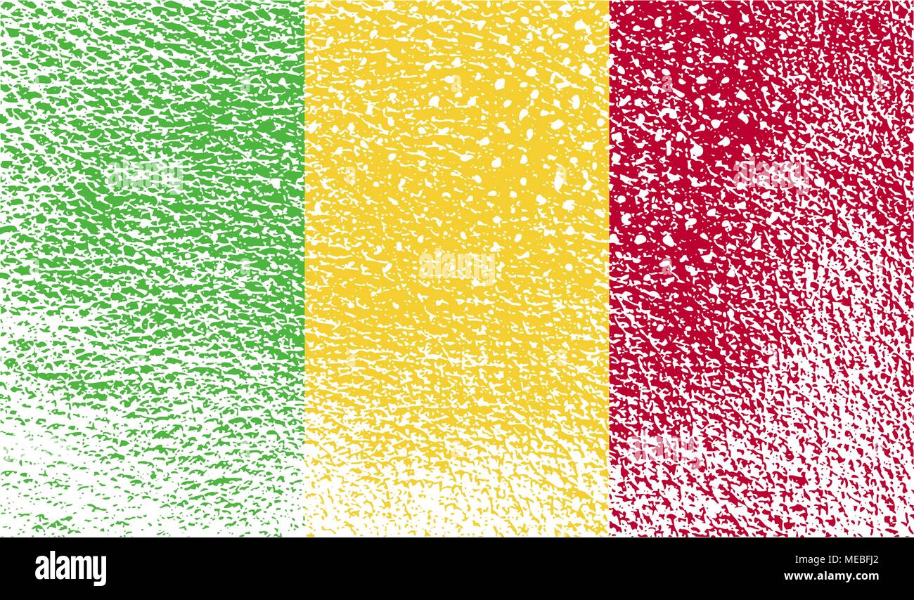 Flag of Mali with old texture. Vector illustration Stock Vector Image ...