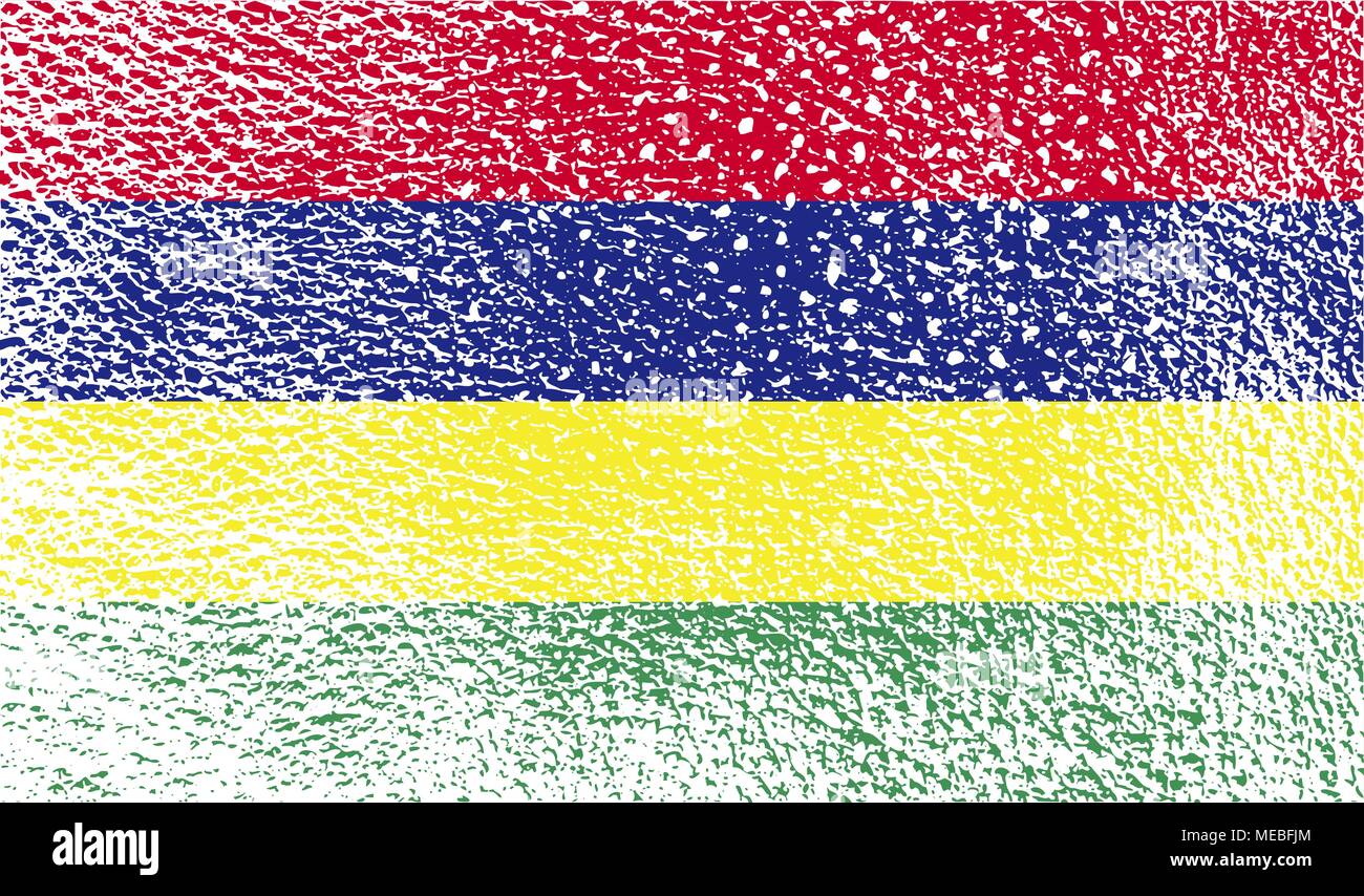Flag of Mauritius with old texture. Vector illustration Stock Vector ...