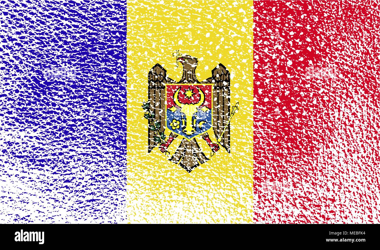 Flag of Moldova with old texture. Vector illustration Stock Vector ...
