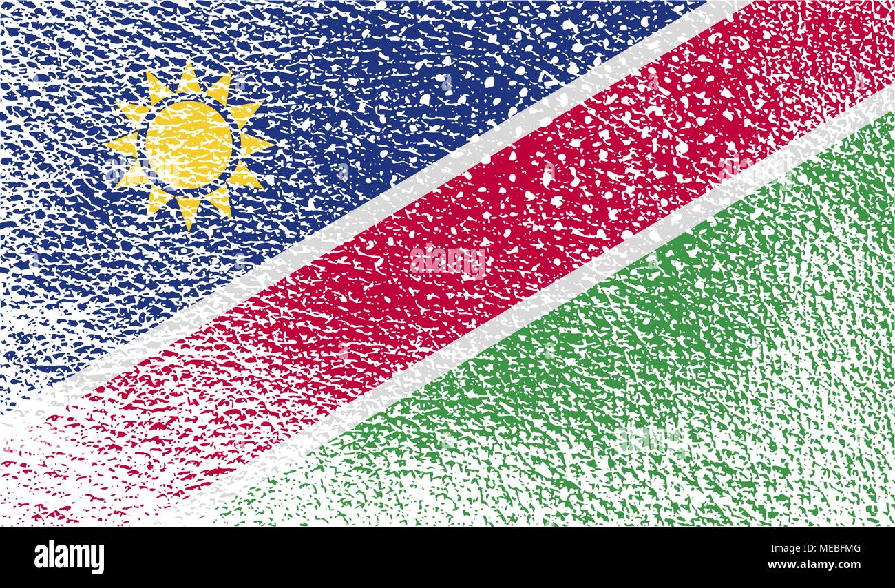 Flag of Namibia with old texture. Vector illustration Stock Vector ...
