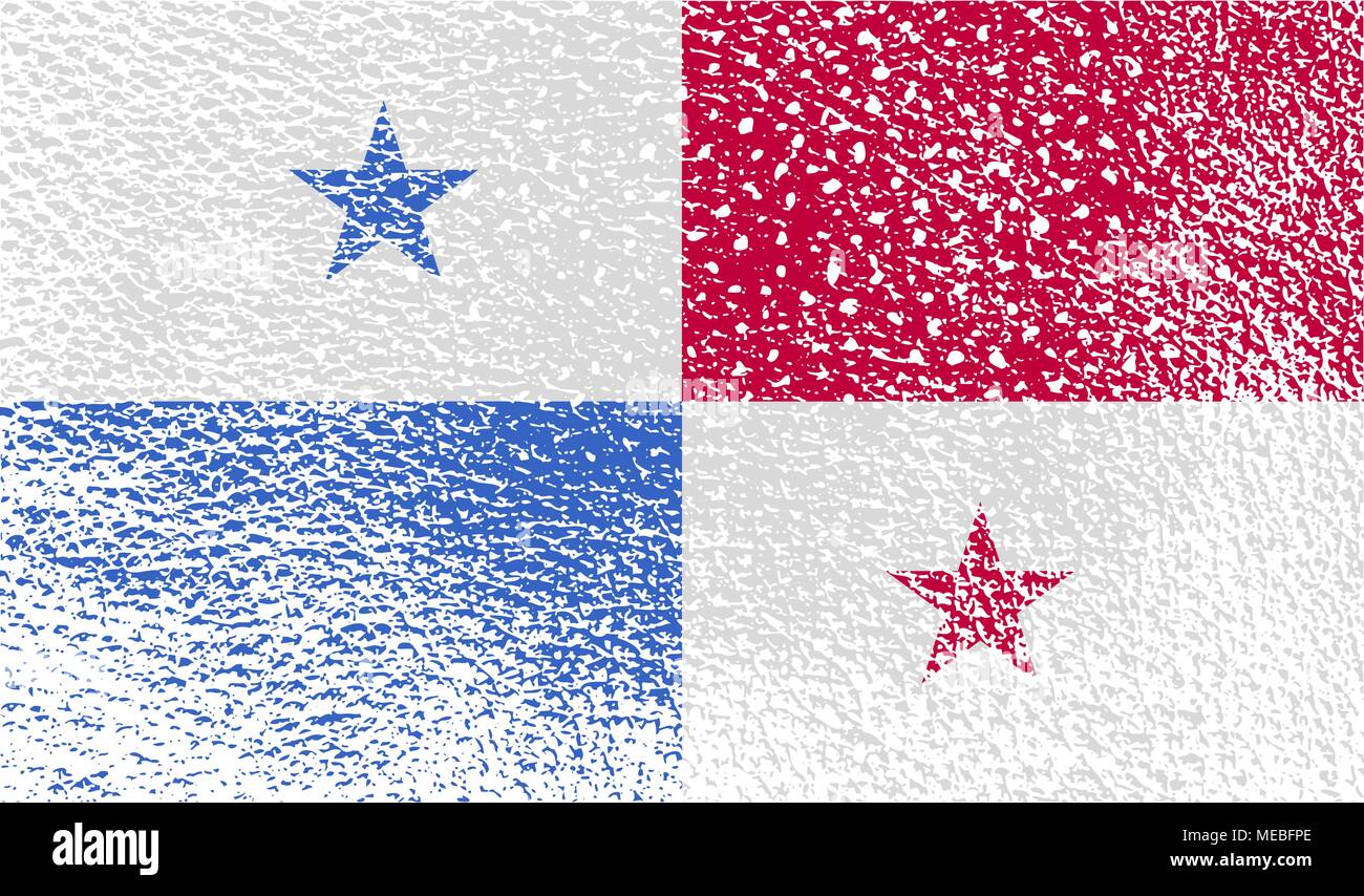 Flag of Panama with old texture. Vector illustration Stock Vector Image ...