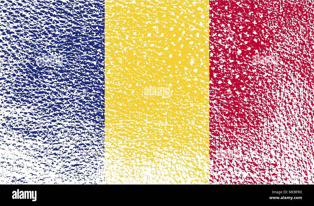 Flag of Romania with old texture. Vector illustration Stock Vector ...