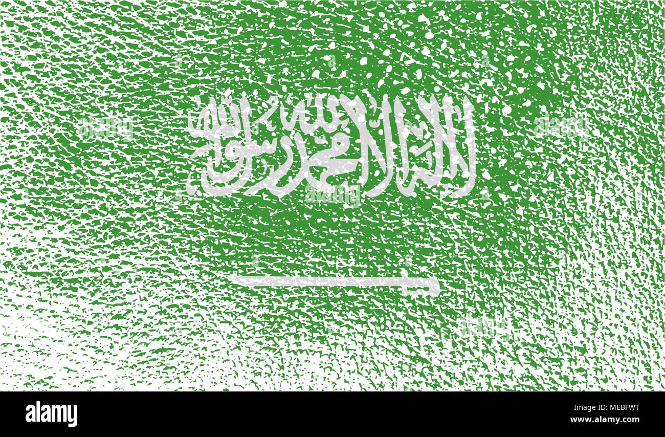 Flag of Saudi Arabia with old texture. Vector illustration Stock Vector ...