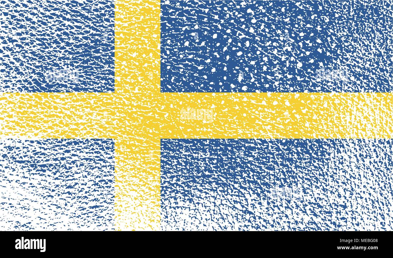 Flag of Sweden with old texture. Vector illustration Stock Vector Image ...