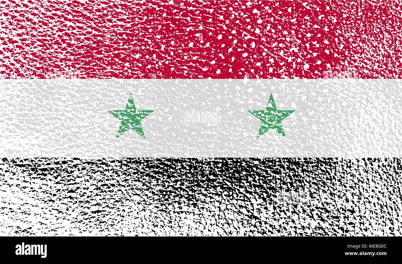 Flag of Syria with old texture. Vector illustration Stock Vector Image ...