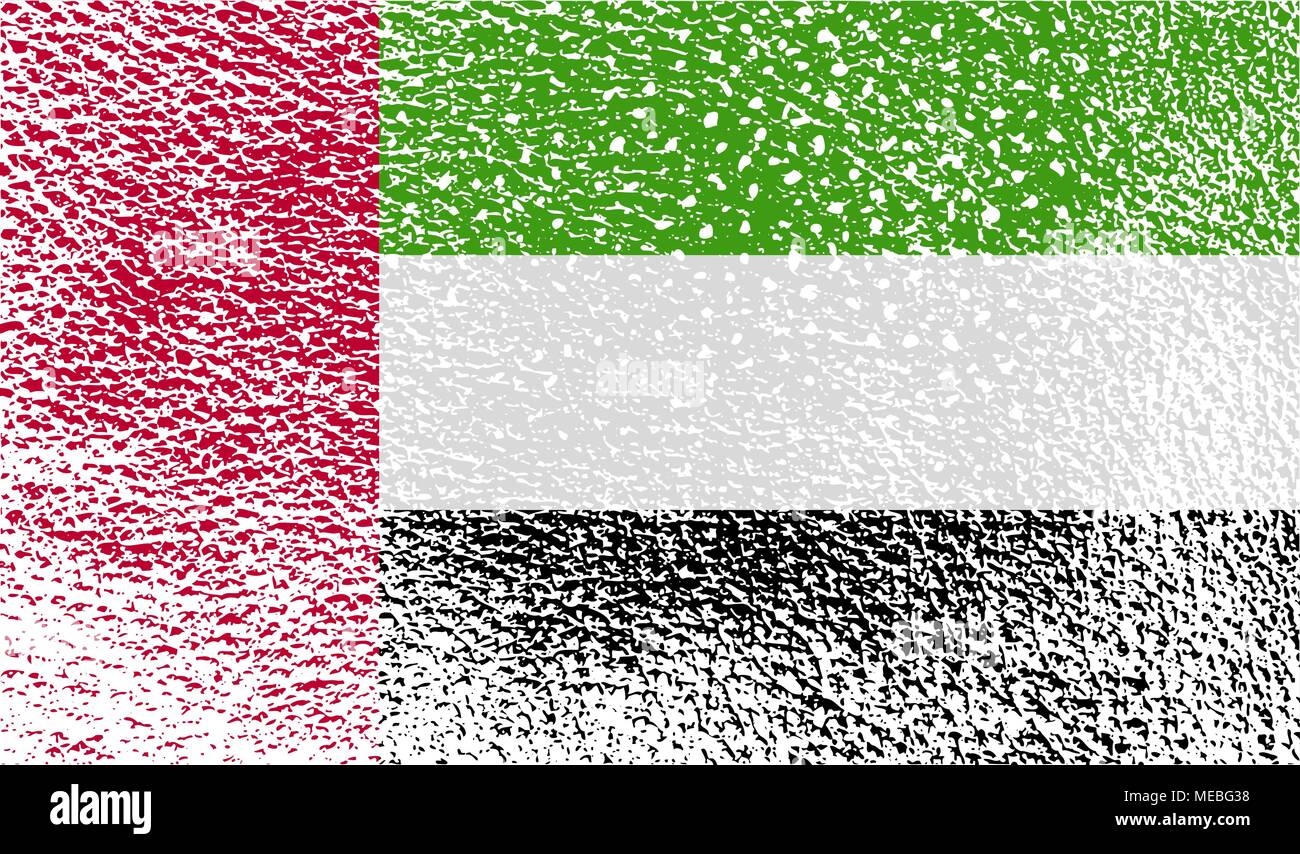Flag of United Arab Emirates with old texture. Vector illustration ...