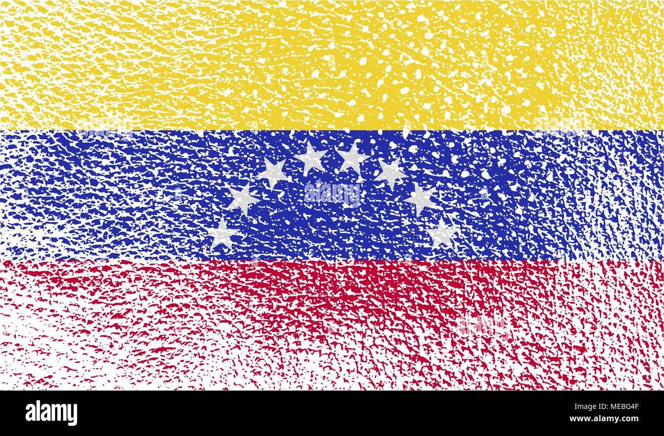 Flag of Venezuela with old texture. Vector illustration Stock Vector ...