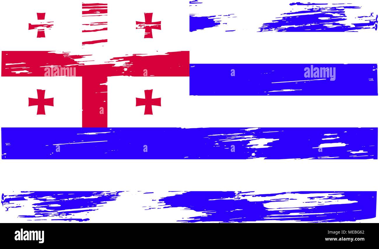 Flag of Ajaria with old texture. Vector illustration Stock Vector Image ...