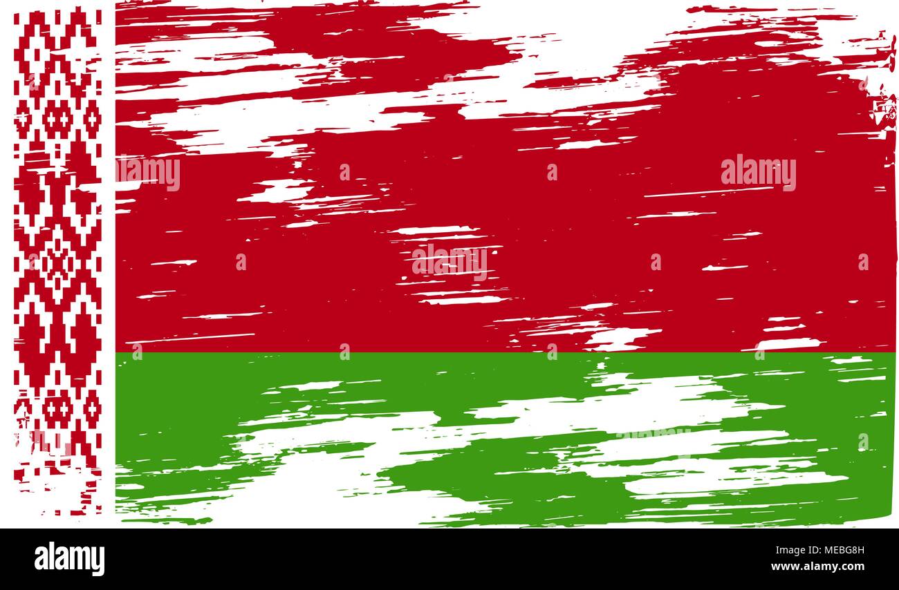 Flag of Belarus with old texture. Vector illustration Stock Vector ...
