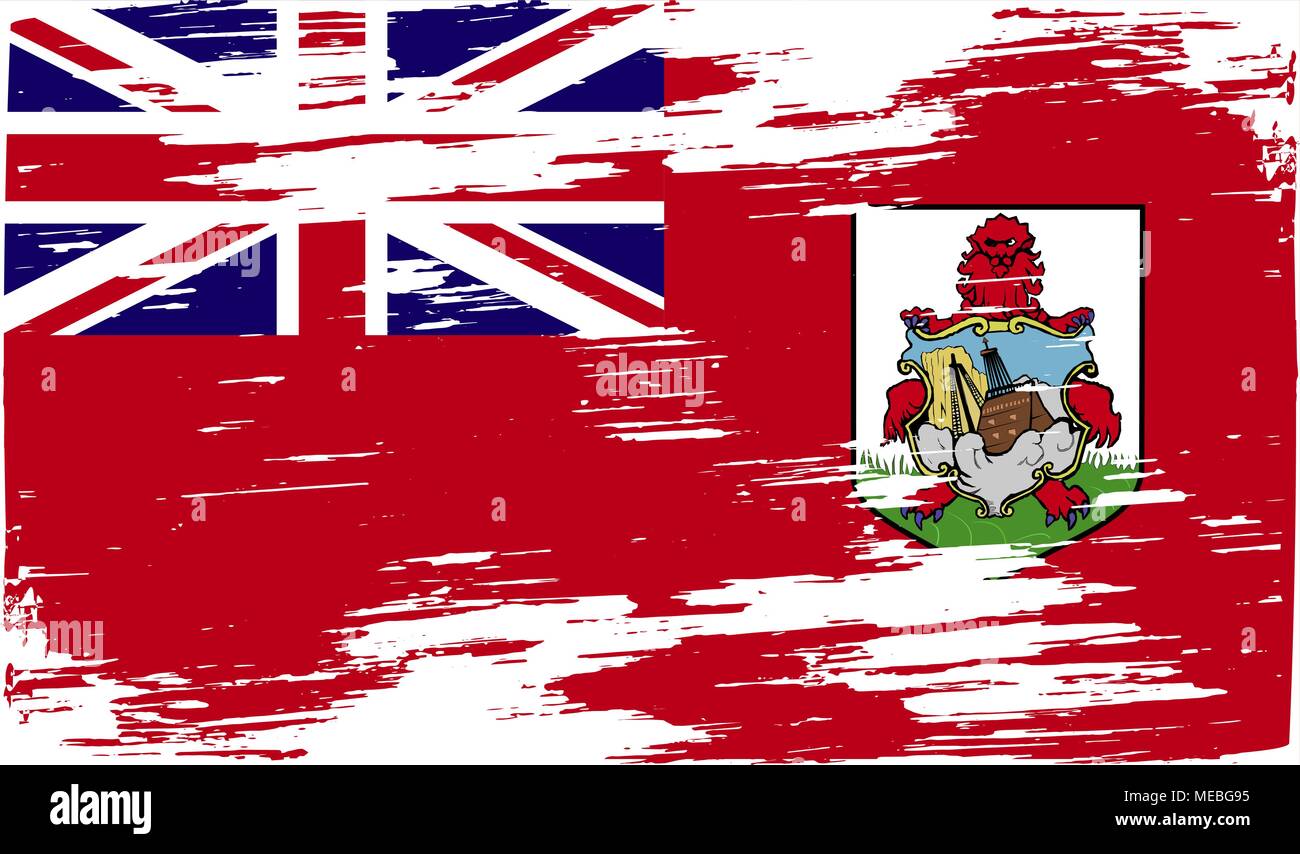 Flag of Bermuda with old texture. Vector illustration Stock Vector ...