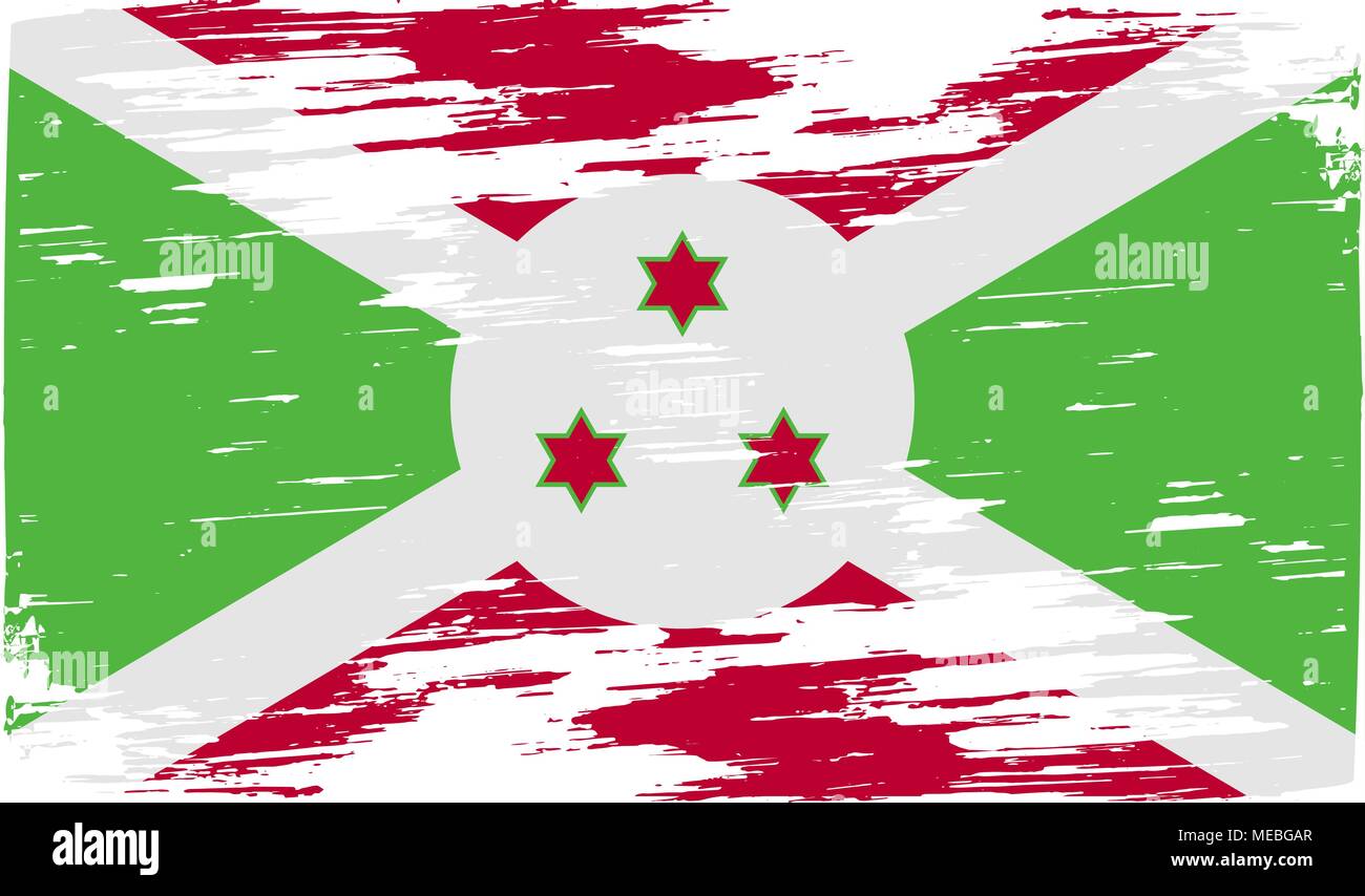Flag of Burundi with old texture. Vector illustration Stock Vector ...