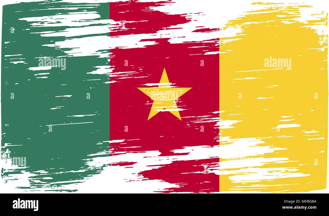 Flag of Cameroon with old texture. Vector illustration Stock Vector ...
