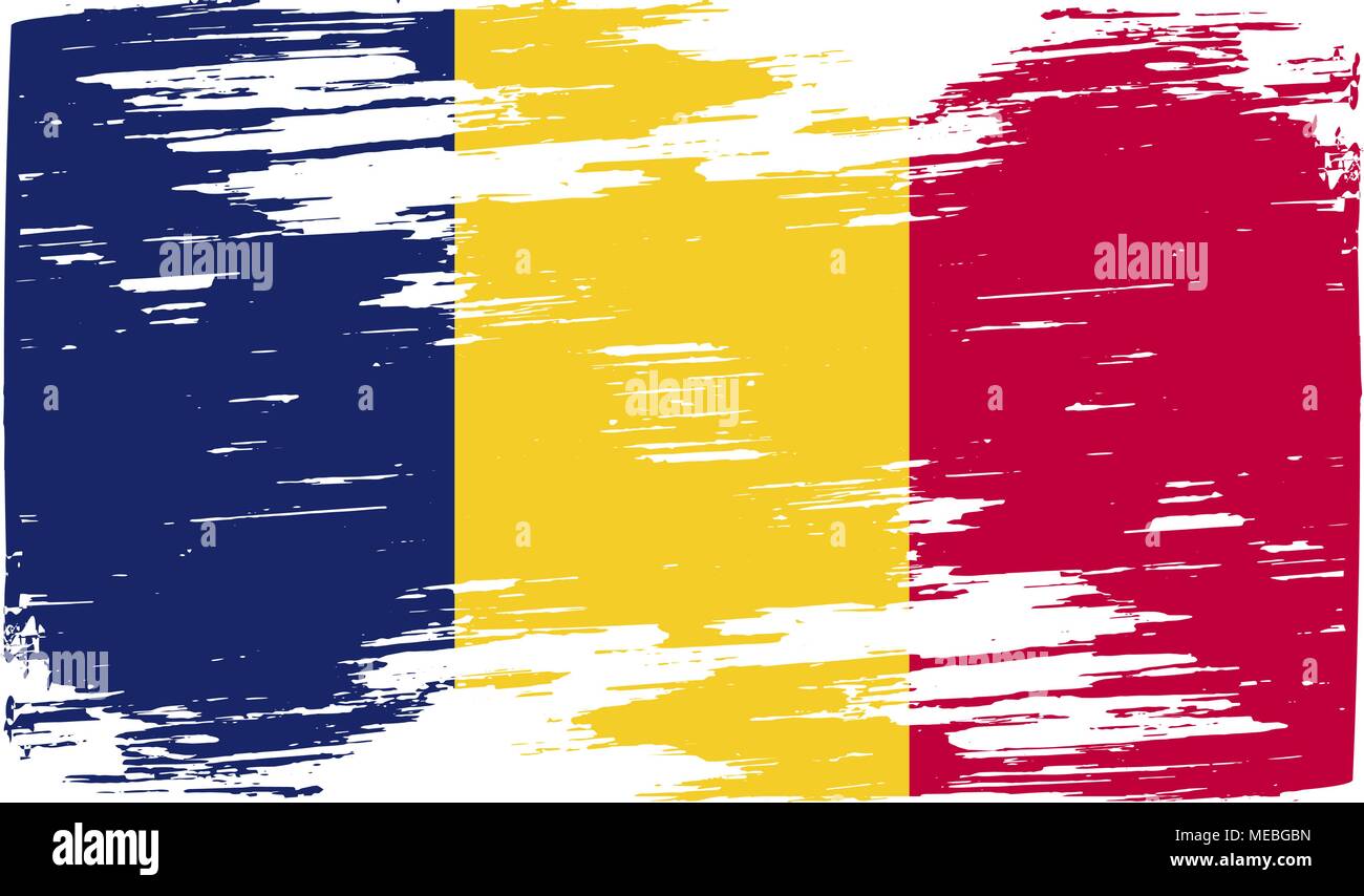 Flag of Chad with old texture. Vector illustration Stock Vector Image ...