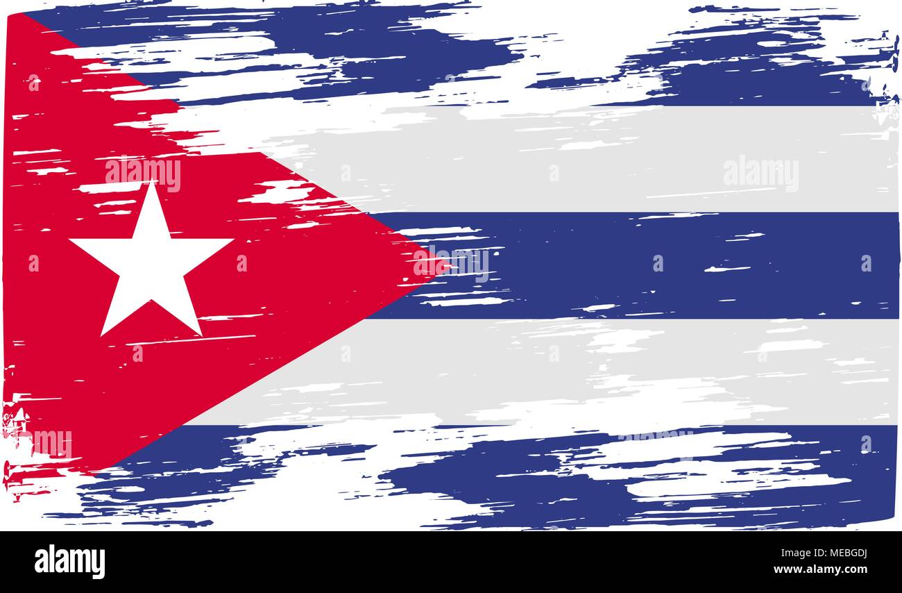 Flag of Cuba with old texture. Vector illustration Stock Vector Image ...