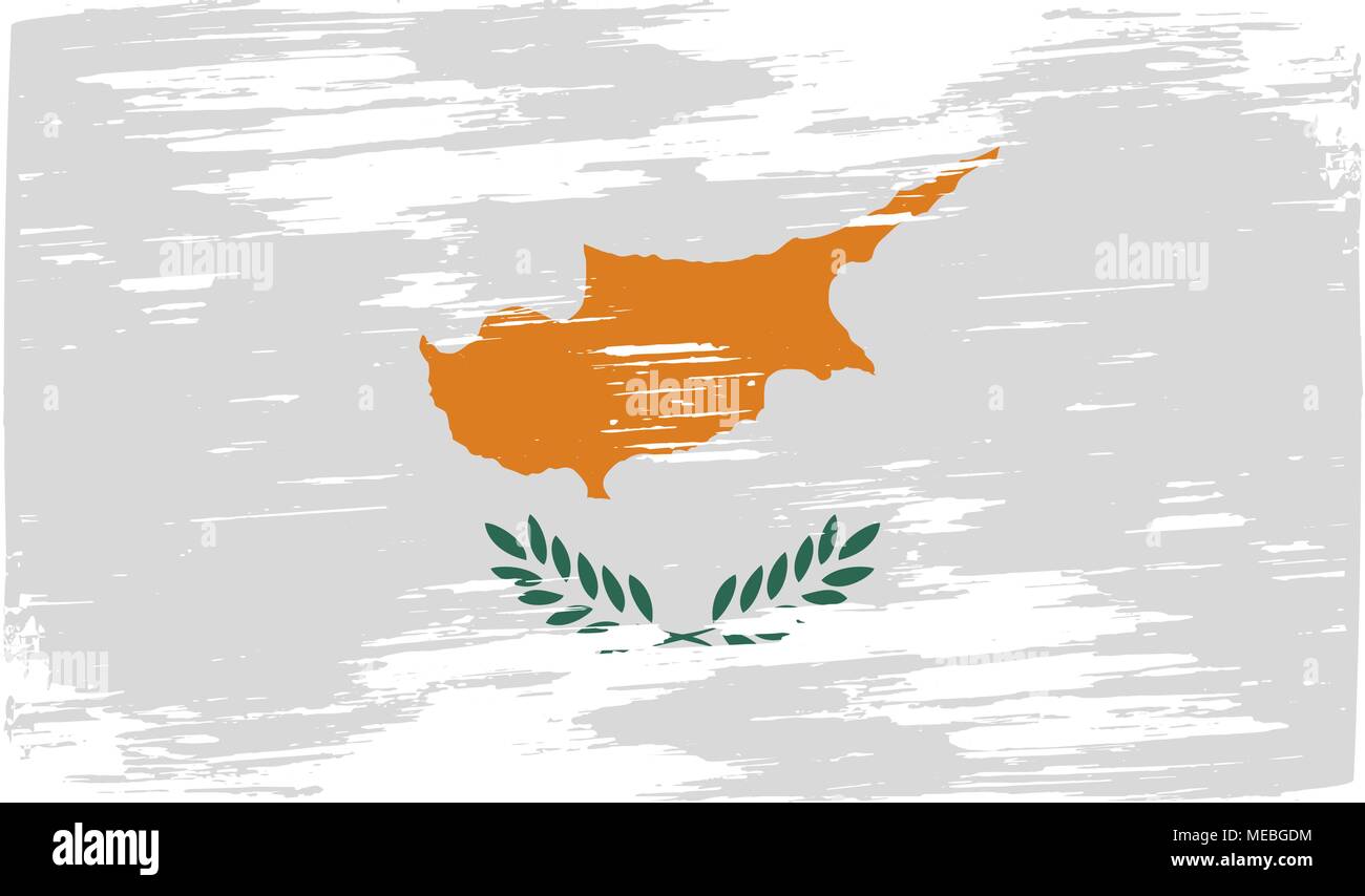 Flag of Cyprus with old texture. Vector illustration Stock Vector Image ...