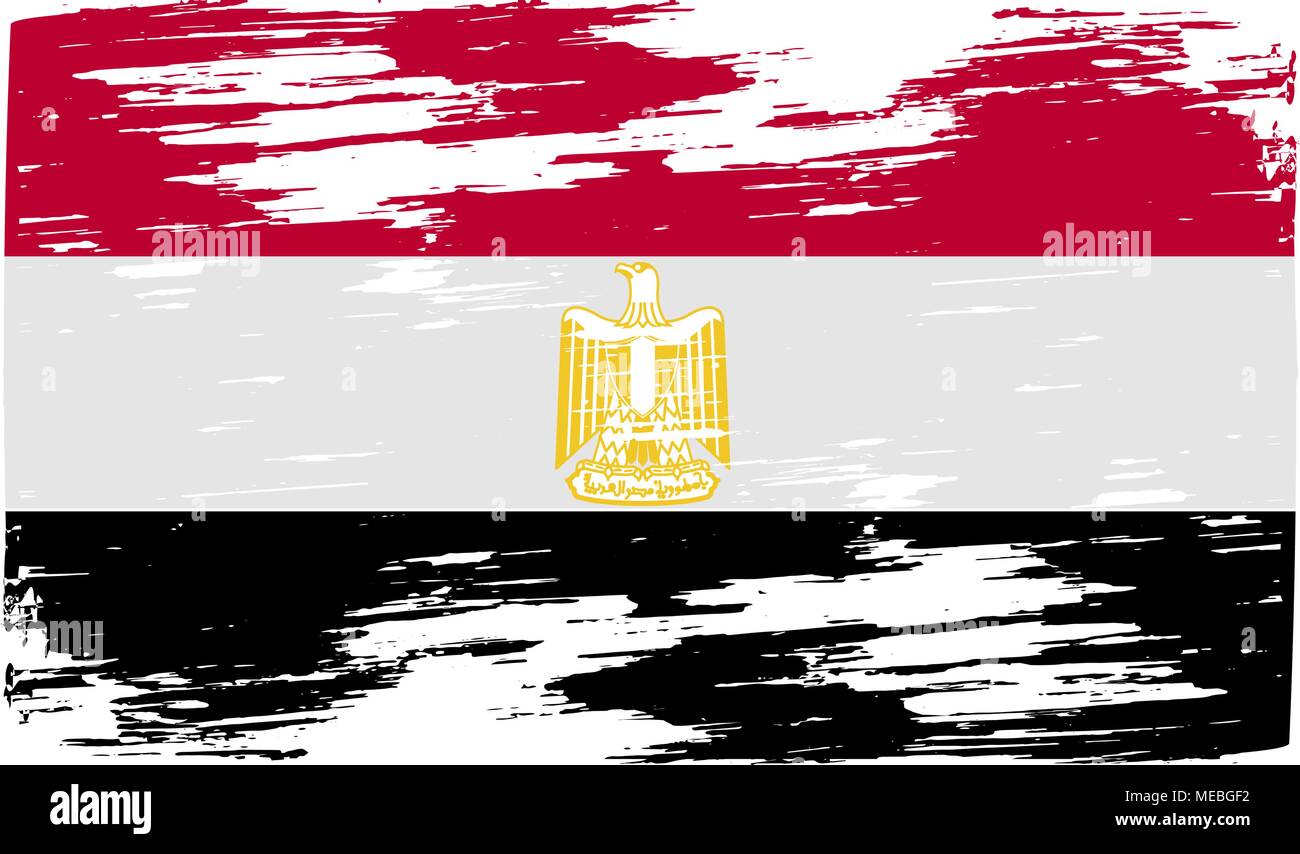 Flag of Egypt with old texture. Vector illustration Stock Vector Image ...