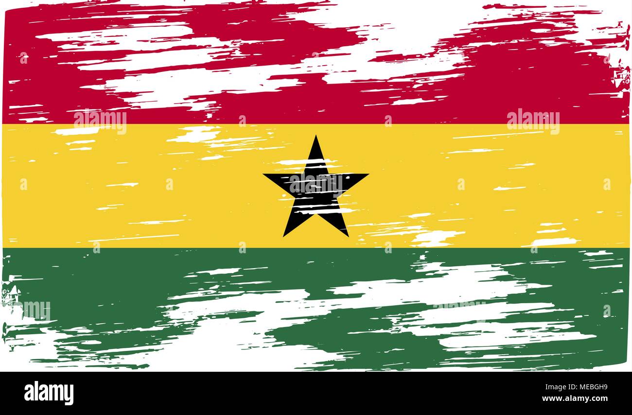 Flag of Ghana with old texture. Vector illustration Stock Vector Image ...