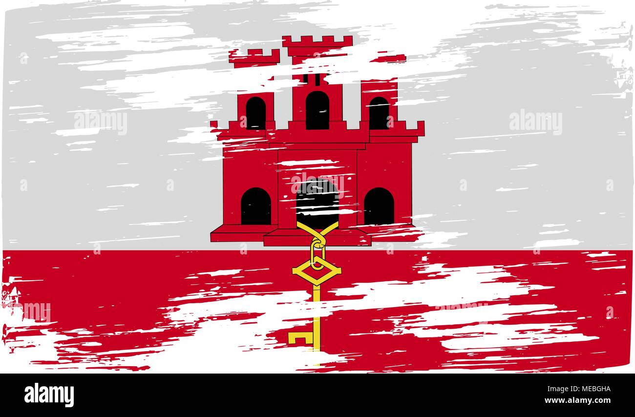 Flag of Gibraltar with old texture. Vector illustration Stock Vector ...