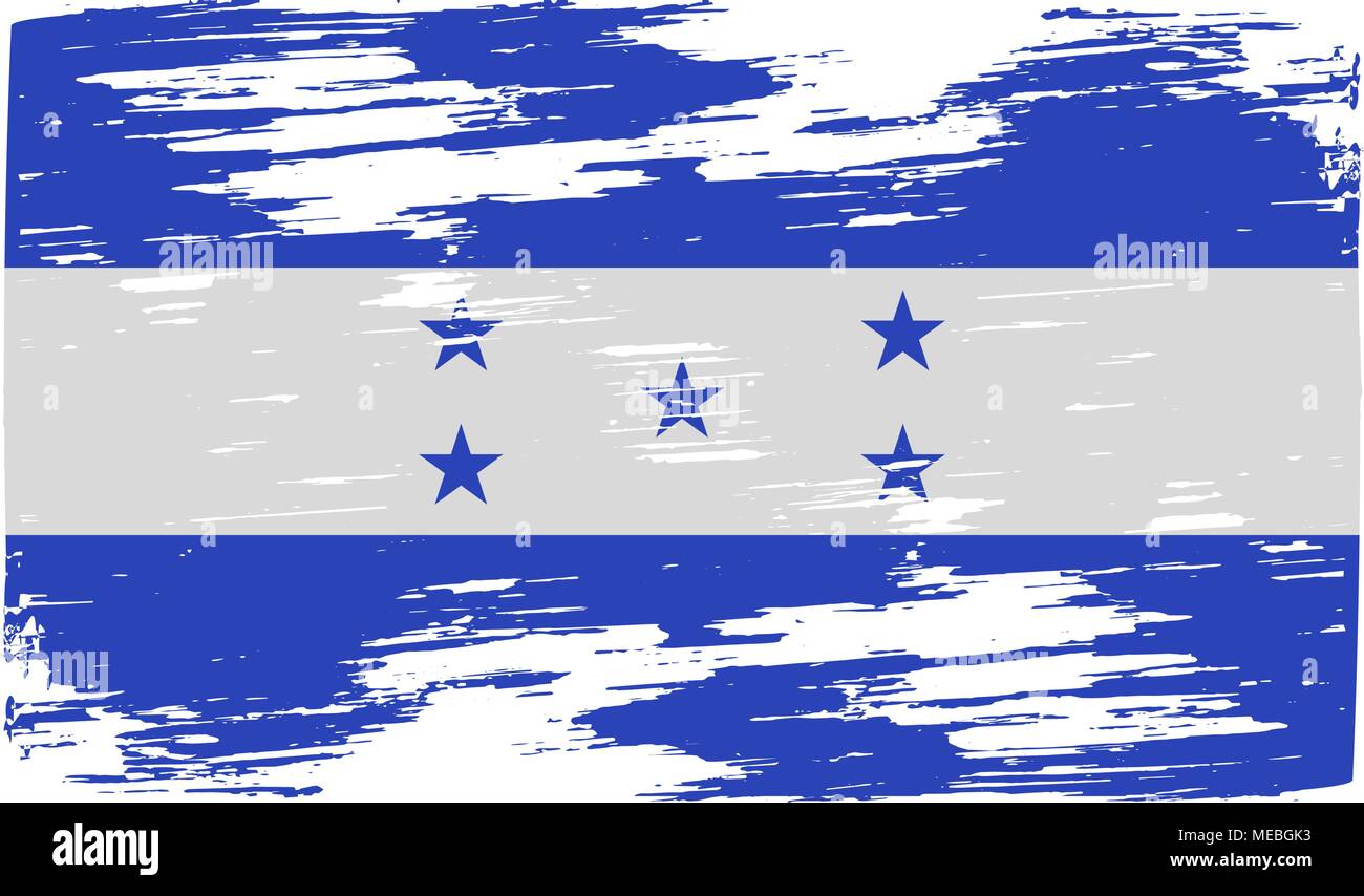 Flag of Honduras with old texture. Vector illustration Stock Vector ...