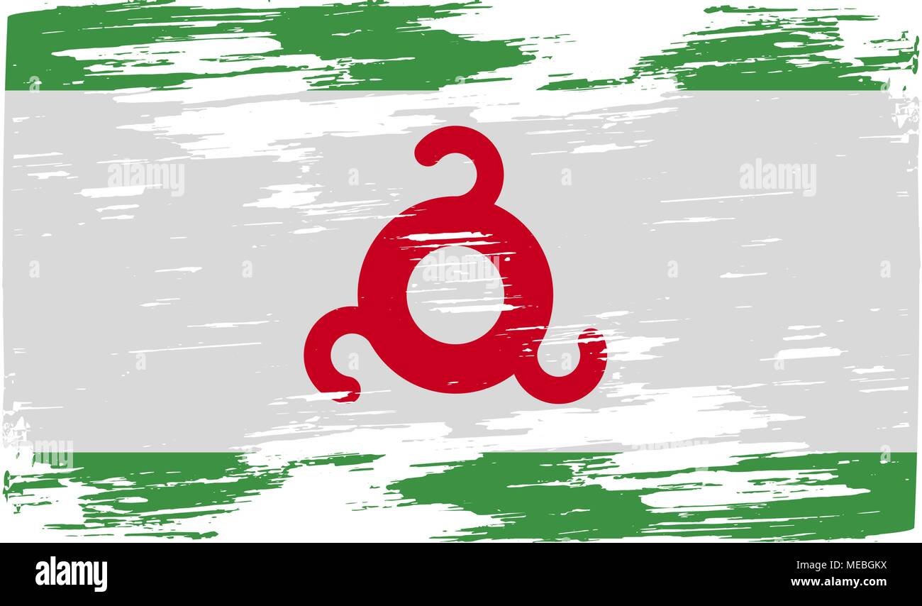 Flag of Ingushetia with old texture. Vector illustration Stock Vector ...