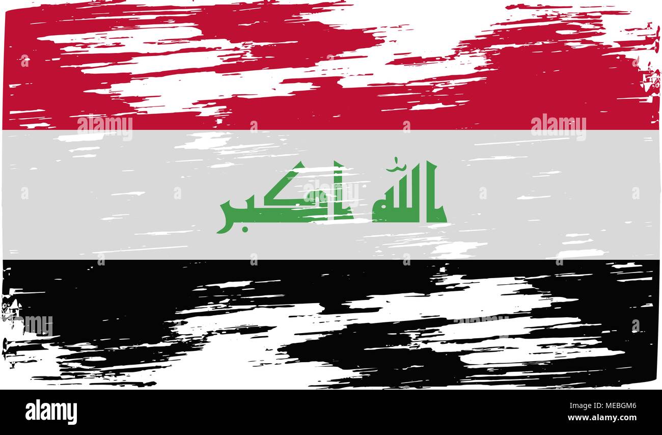 Flag of Iraq with old texture. Vector illustration Stock Vector Image ...