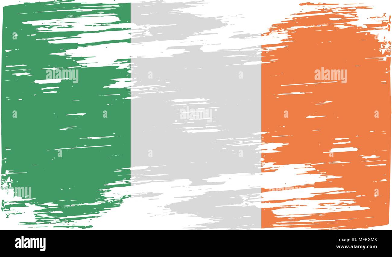 Flag of Ireland with old texture. Vector illustration Stock Vector ...