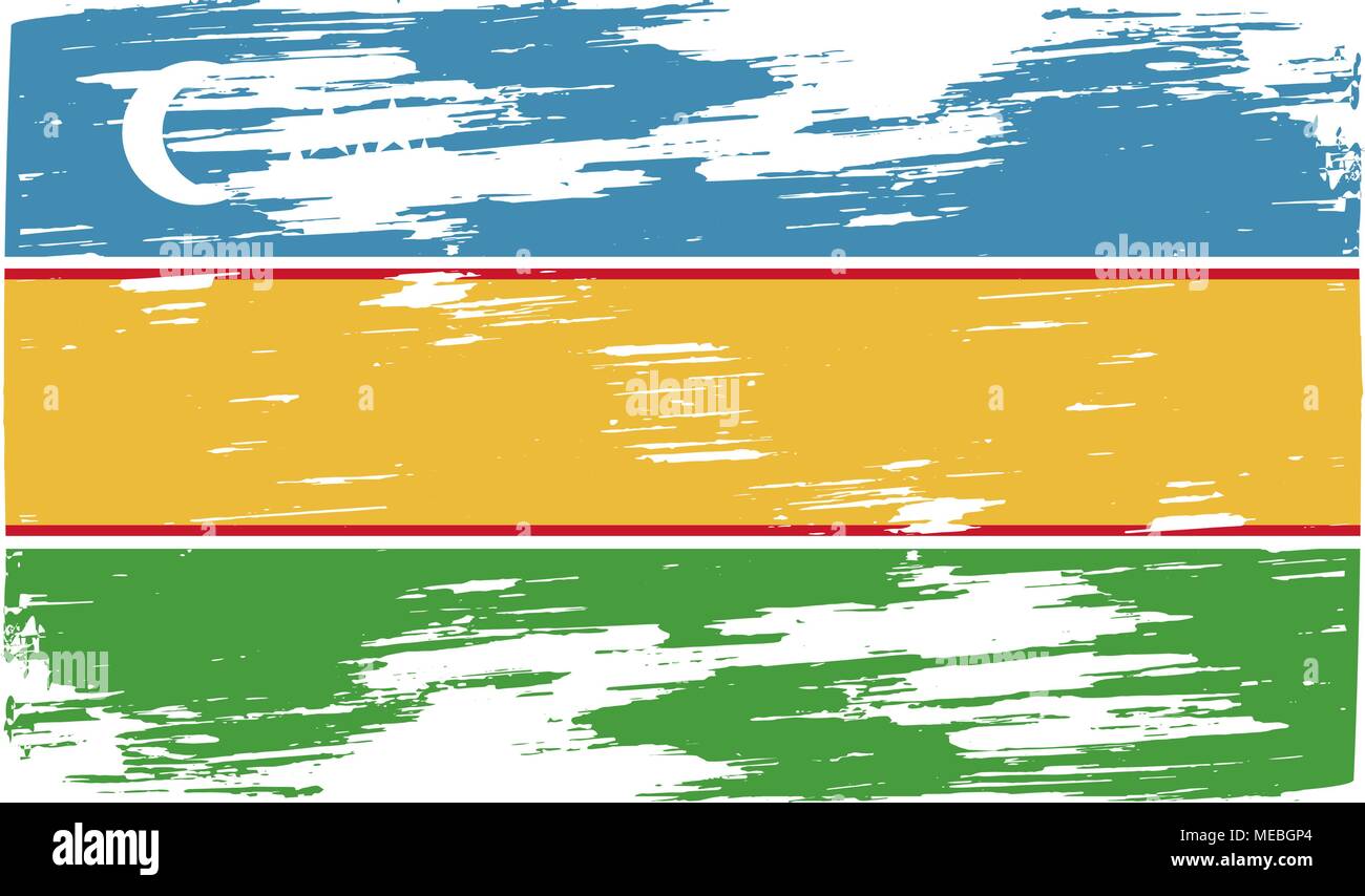 Flag of Karakalpakstan with old texture. Vector illustration Stock ...
