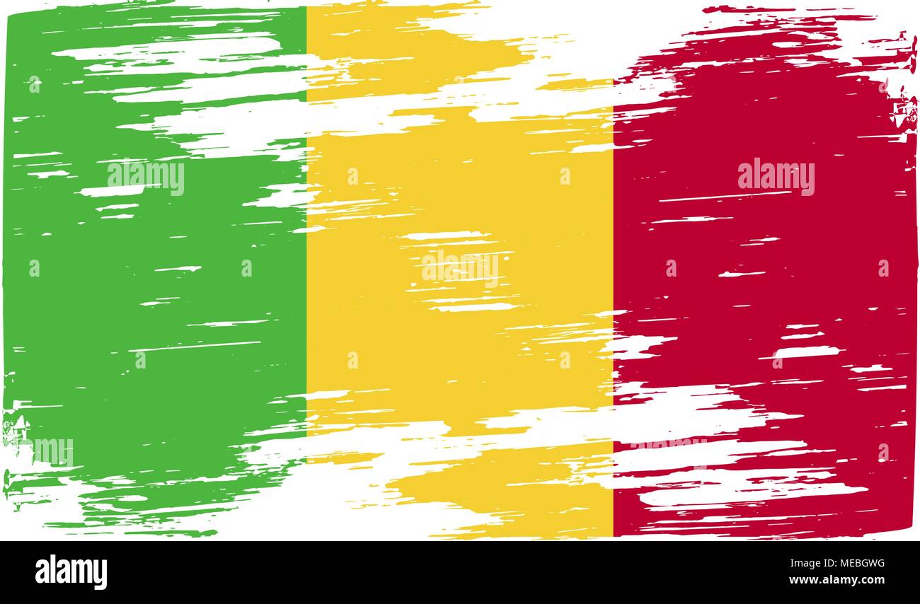 Flag of Mali with old texture. Vector illustration Stock Vector Image ...