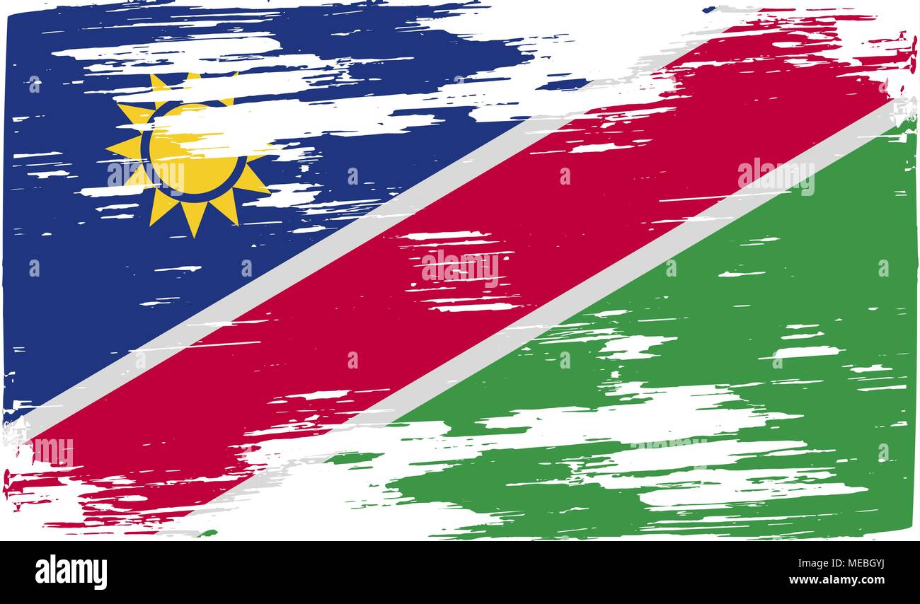 Flag of Namibia with old texture. Vector illustration Stock Vector ...