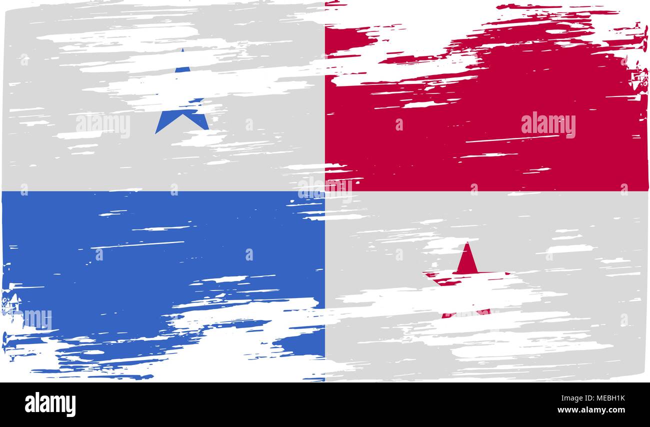 Flag of Panama with old texture. Vector illustration Stock Vector Image ...