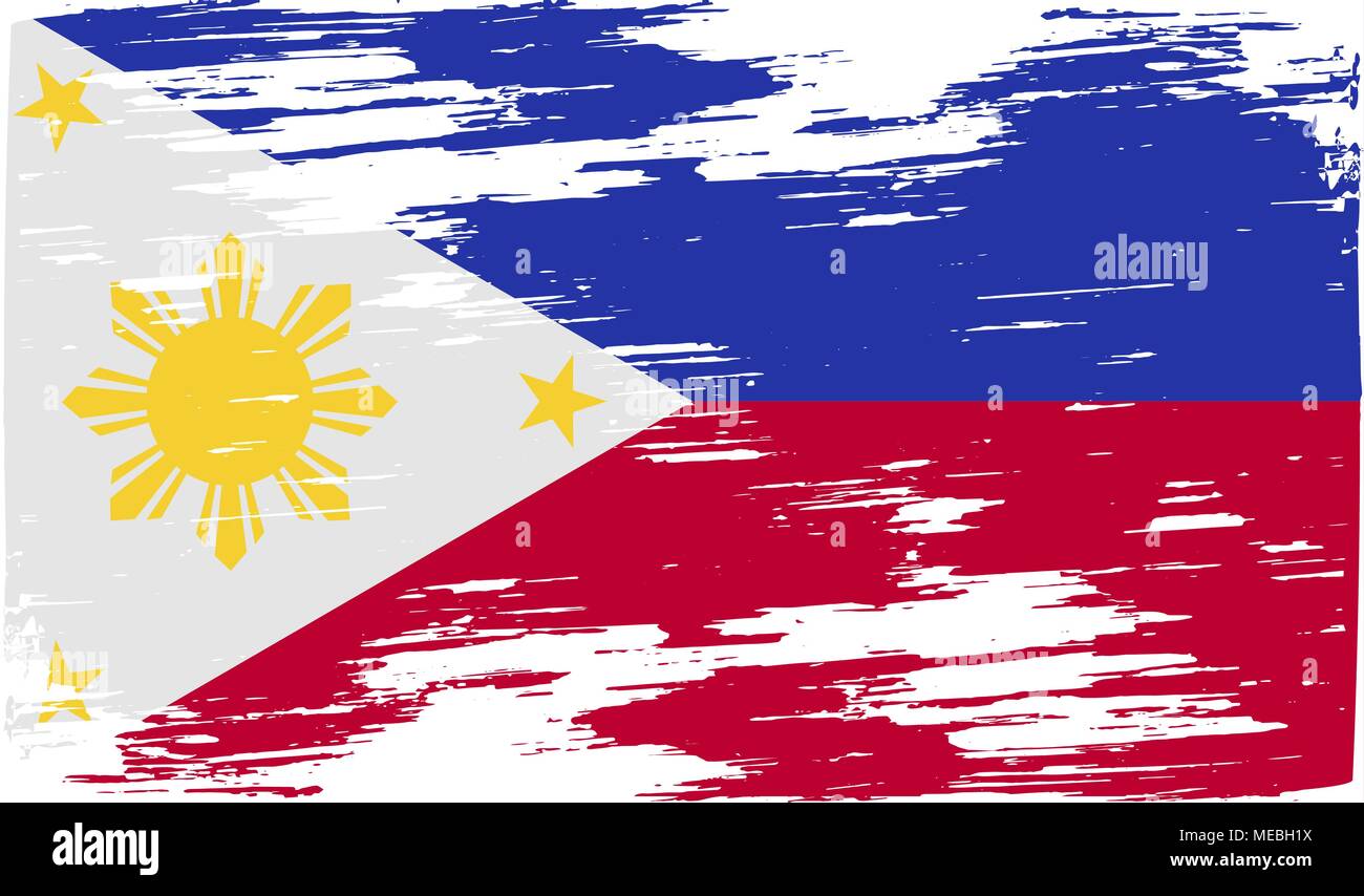 Flag of Philippiines with old texture. Vector illustration Stock Vector ...