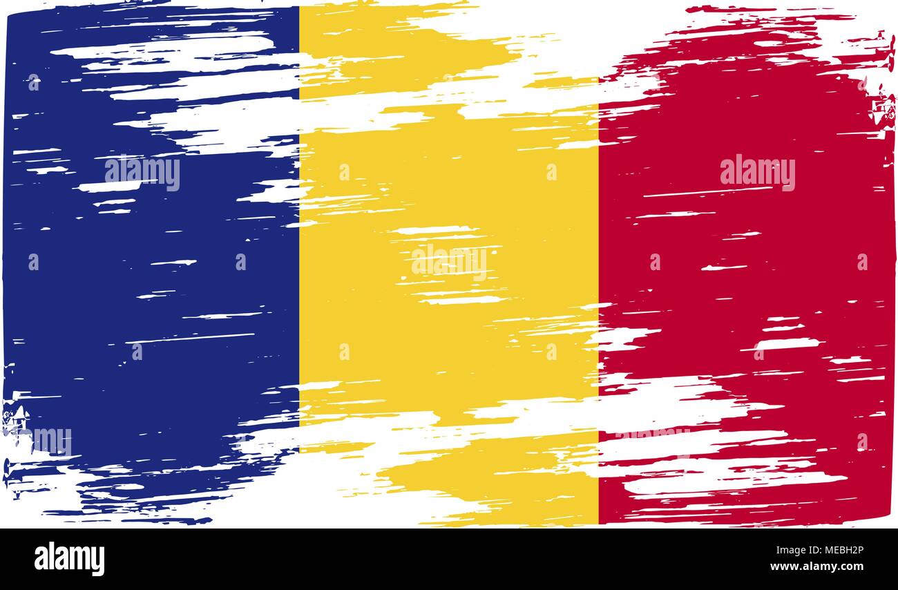 Flag of Romania with old texture. Vector illustration Stock Vector ...