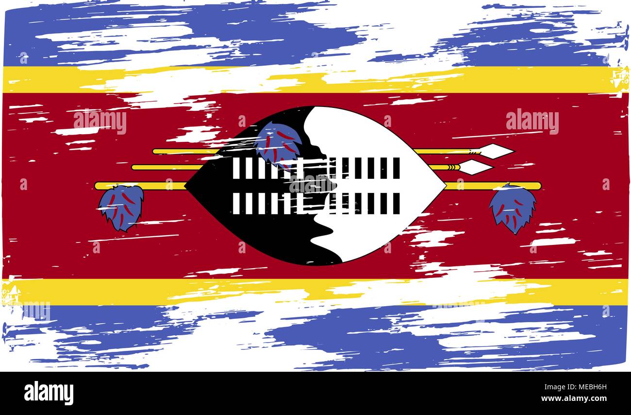 Flag of Swaziland with old texture. Vector illustration Stock Vector ...