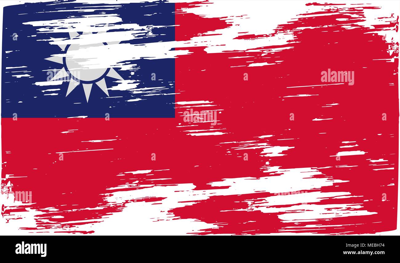 Flag of Taiwan with old texture. Vector illustration Stock Vector Image ...