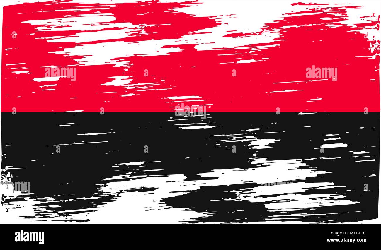 Flag of ukrainian nationalists OUN-UPA with old texture. Vector ...