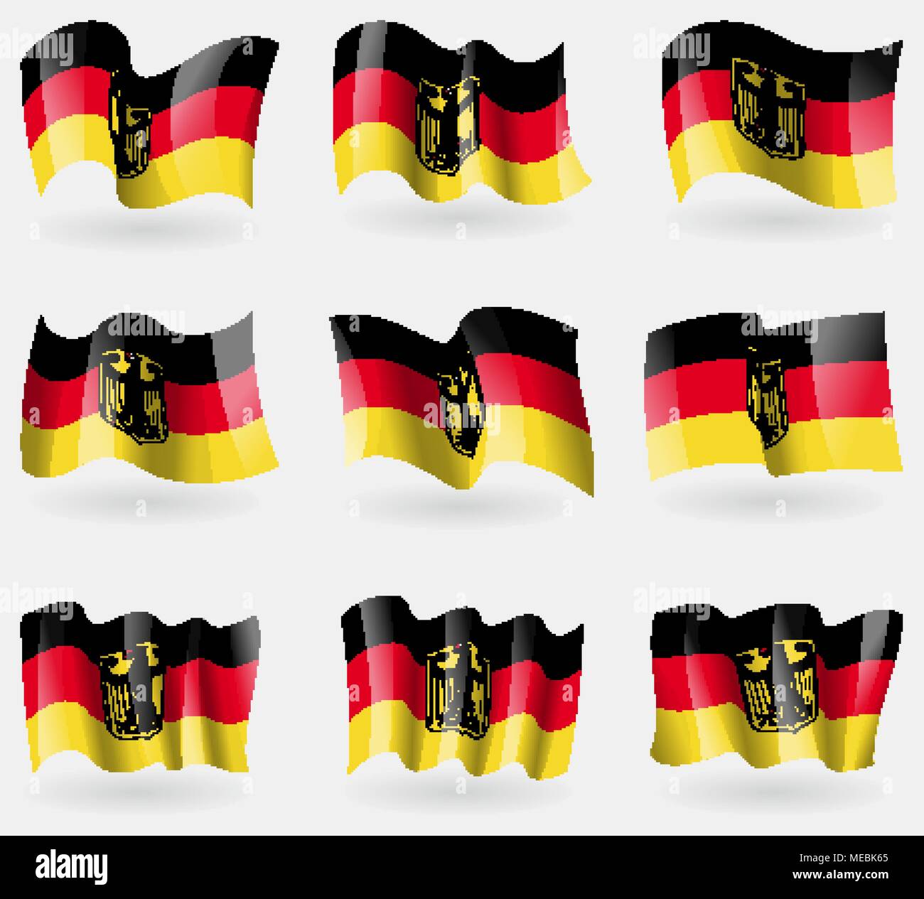 Set of Germany flags in the air. Vector illustration Stock Vector Image ...