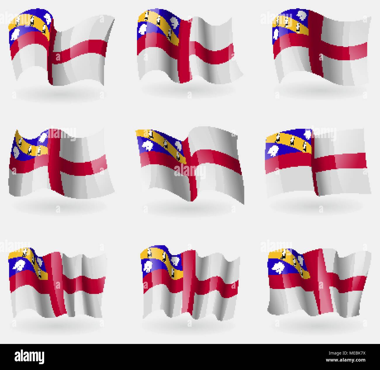 Set of Herm flags in the air. Vector illustration Stock Vector Image ...