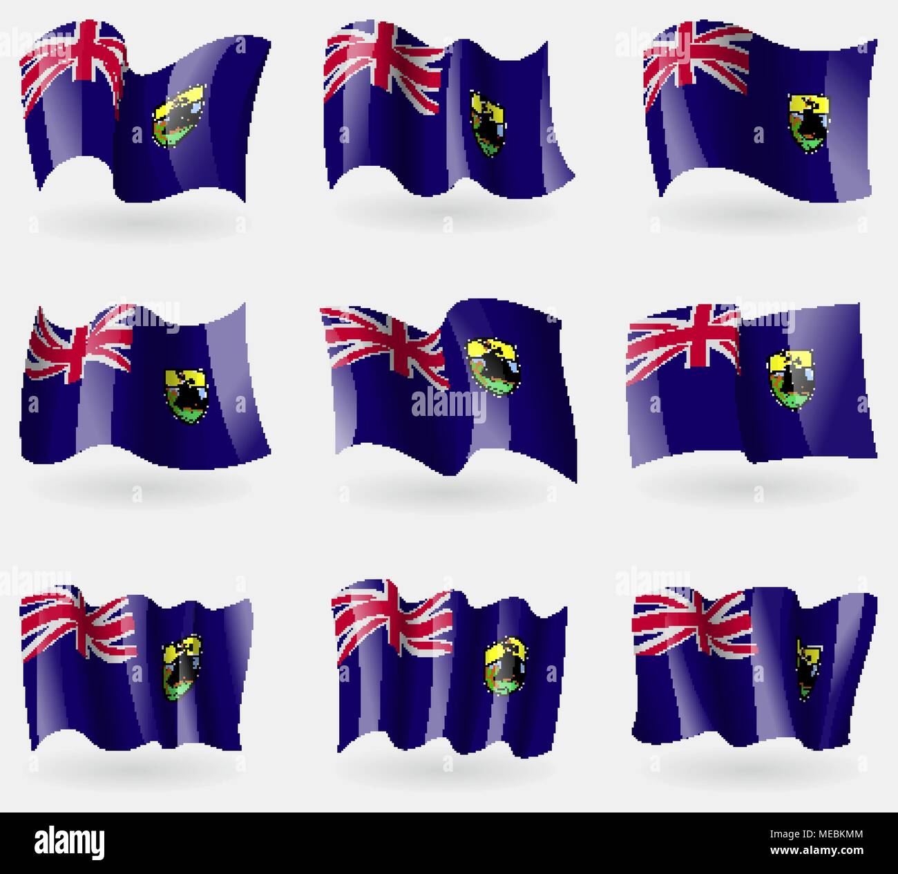 Set of Saint Helena flags in the air. Vector illustration Stock Vector ...
