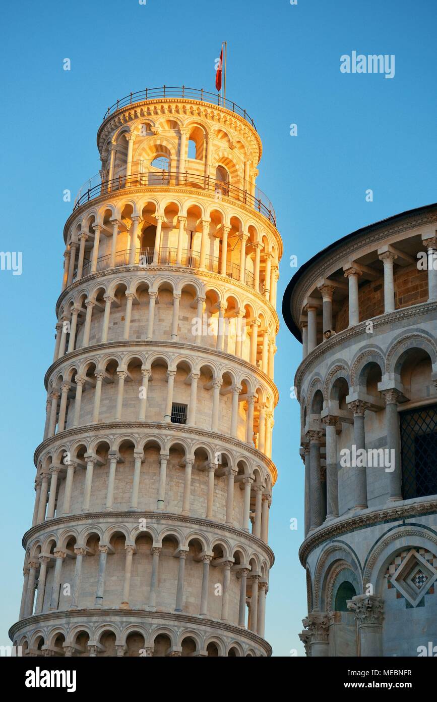 Leaning tower in Pisa, Italy as the worldwide known landmark Stock ...