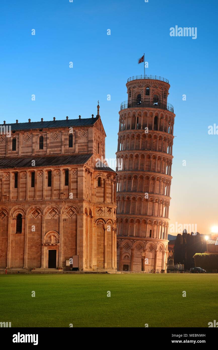 Leaning tower in Pisa, Italy as the worldwide known landmark Stock ...