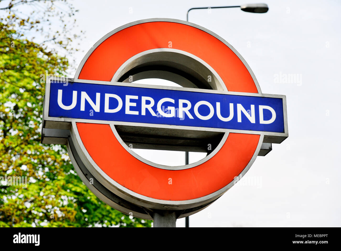 Underground sign on the street - London - England Stock Photo - Alamy